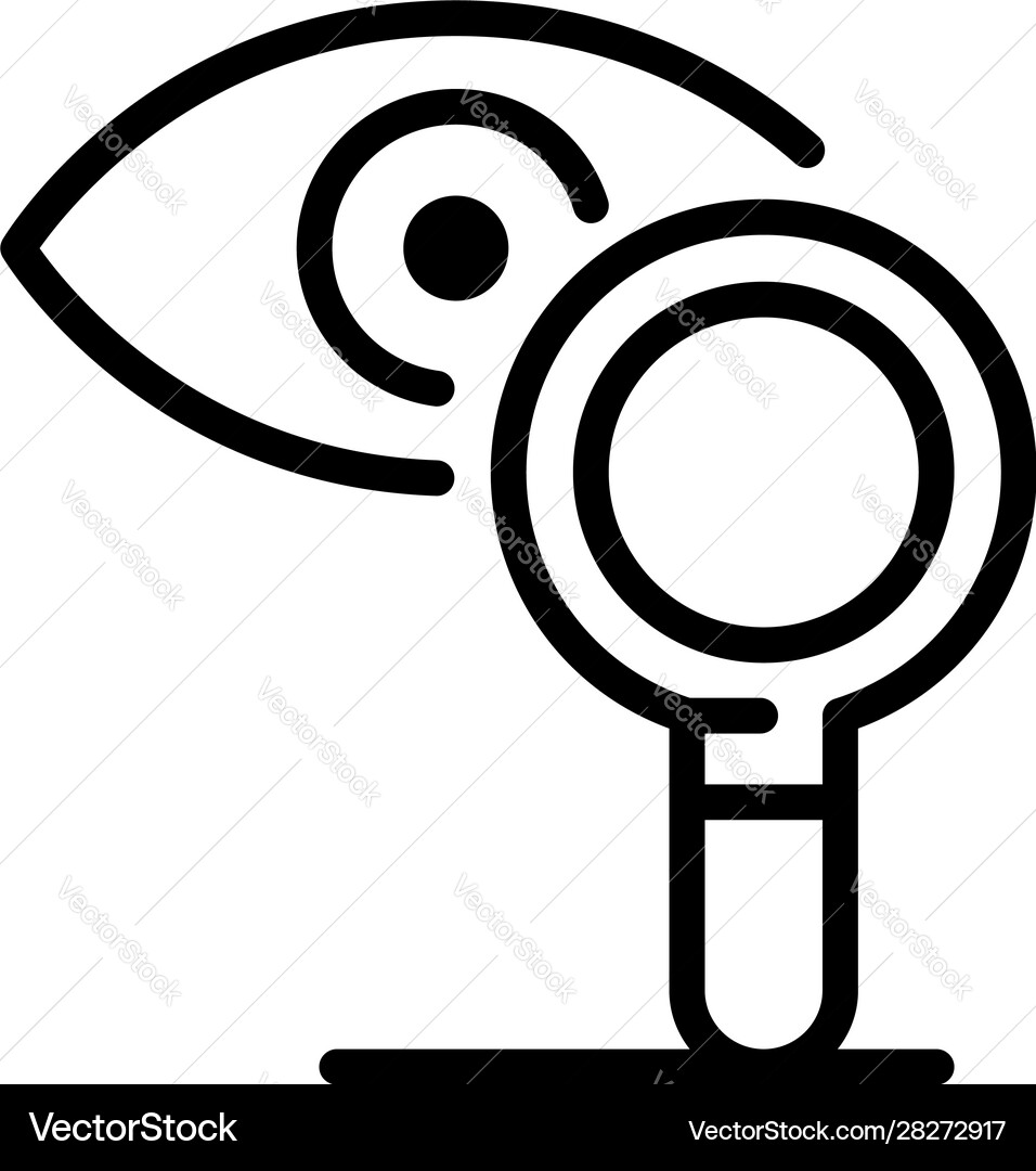 Vision test icon outline style Royalty Free Vector Image
