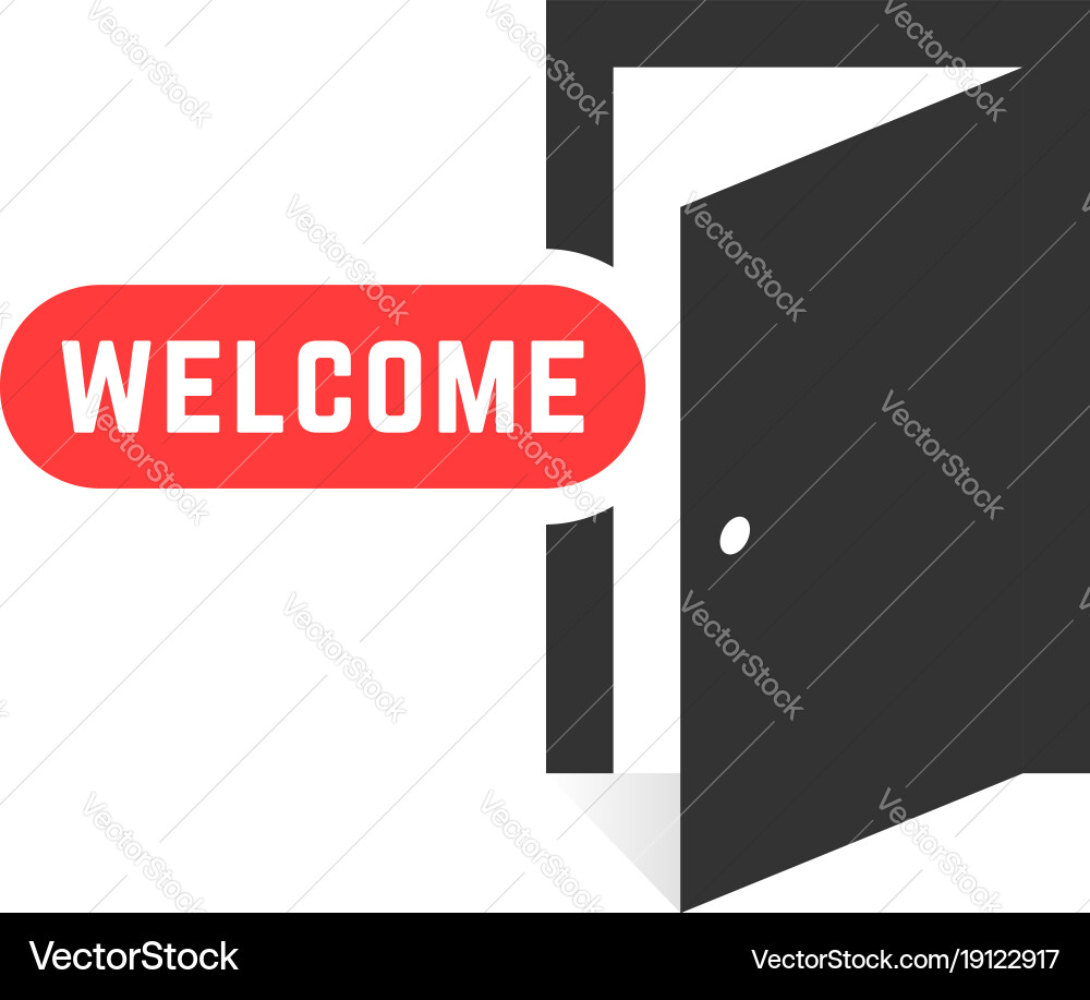Welcome like open door icon isolated on white Vector Image