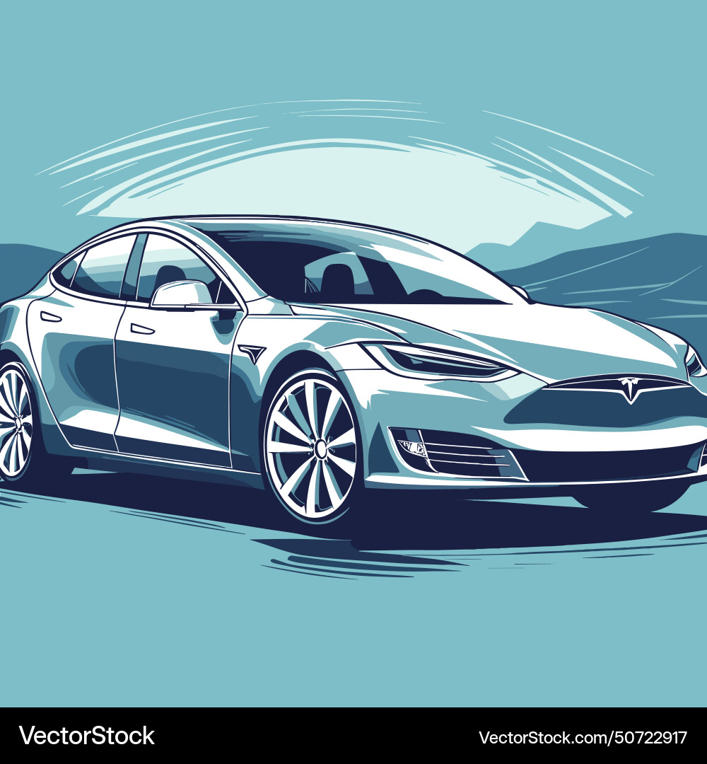 White car side view isolated Royalty Free Vector Image