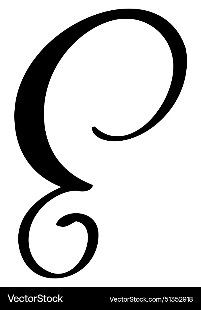 Calligraphy hand drawn letter e logo Royalty Free Vector