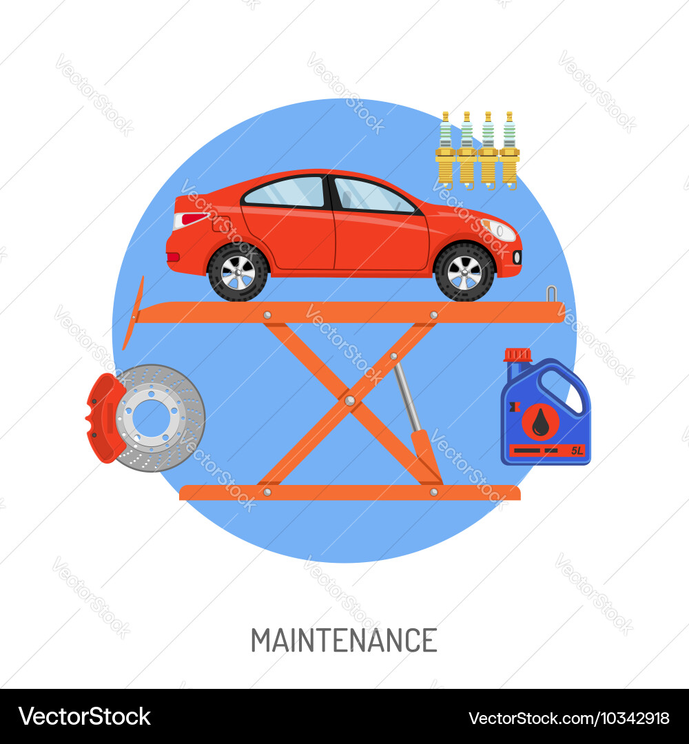 Car service and maintenance concept Royalty Free Vector