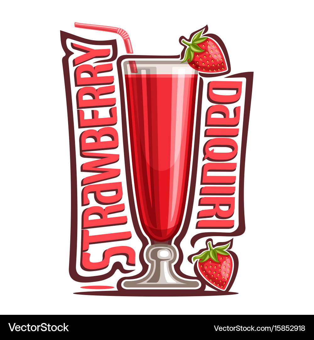 Cocktail strawberry daiquiri Royalty Free Vector Image