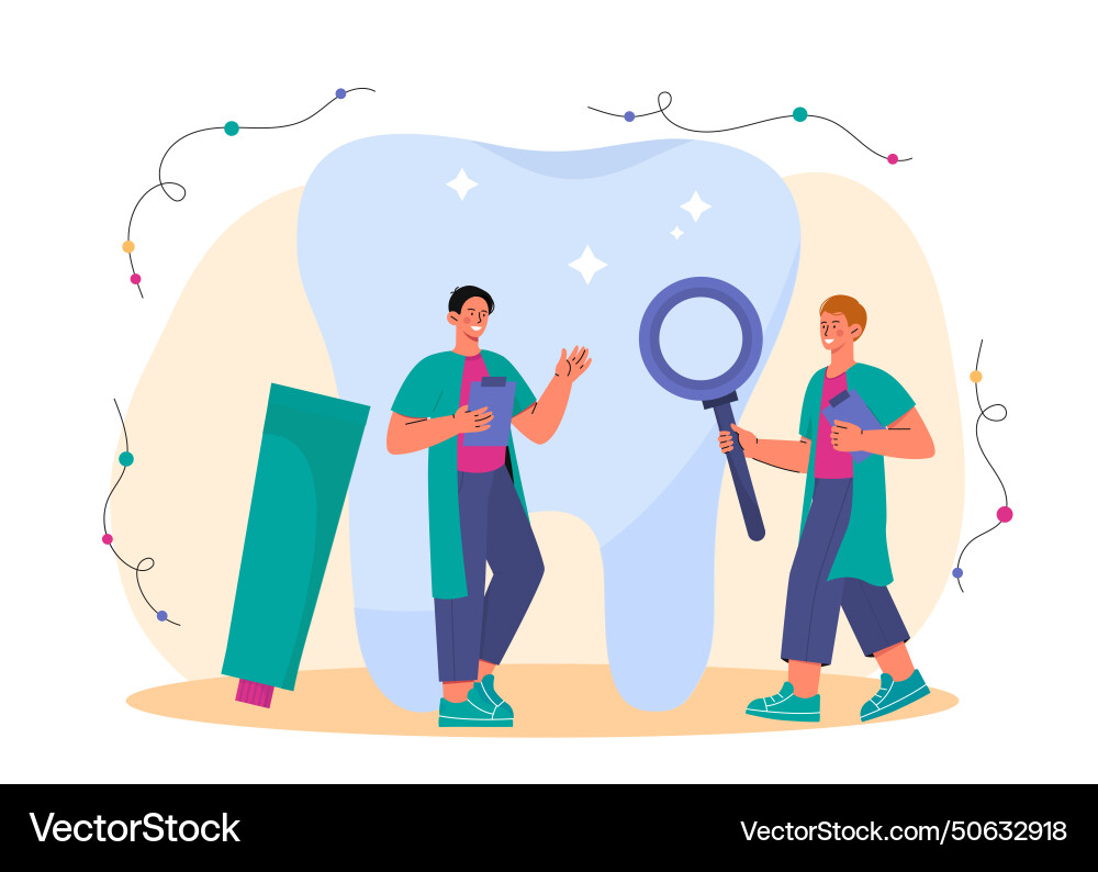 Dentist examination of tooth Royalty Free Vector Image