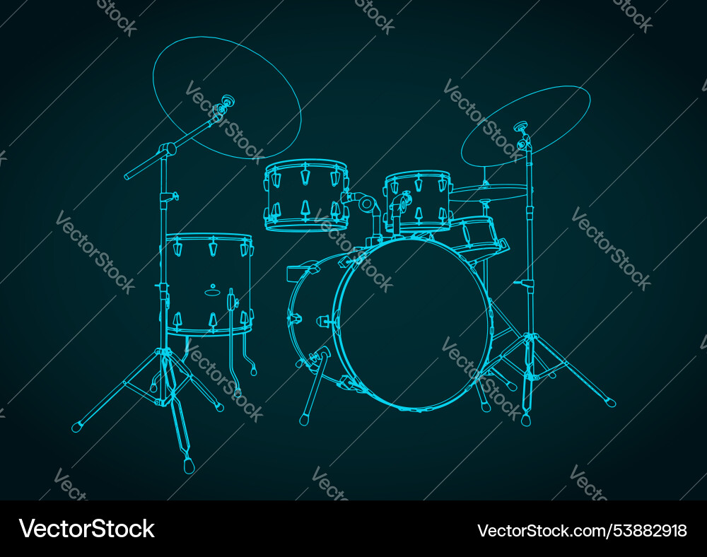Drum kit Royalty Free Vector Image - VectorStock