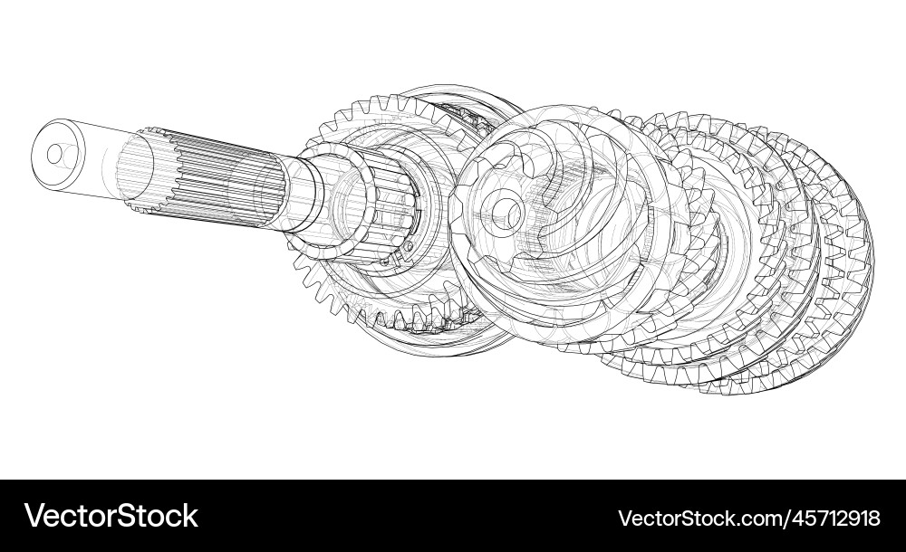 Gearbox sketch Royalty Free Vector Image - VectorStock