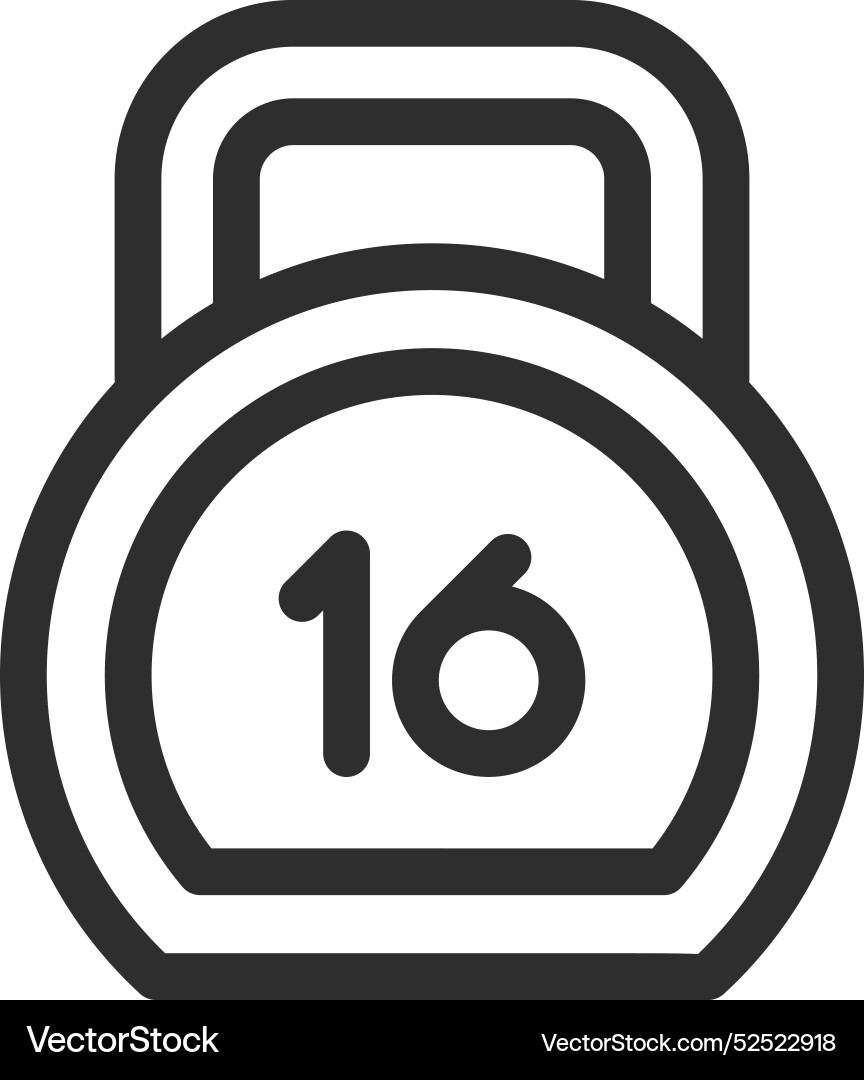 Kettlebell line icon fitness workout training Vector Image