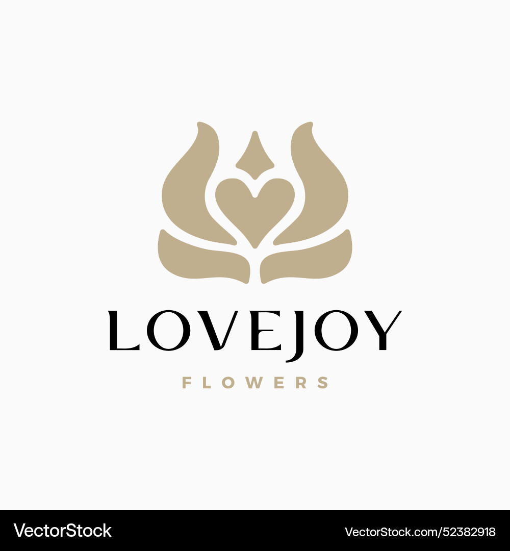 Lotus love heart logo icon Royalty Free Vector Image