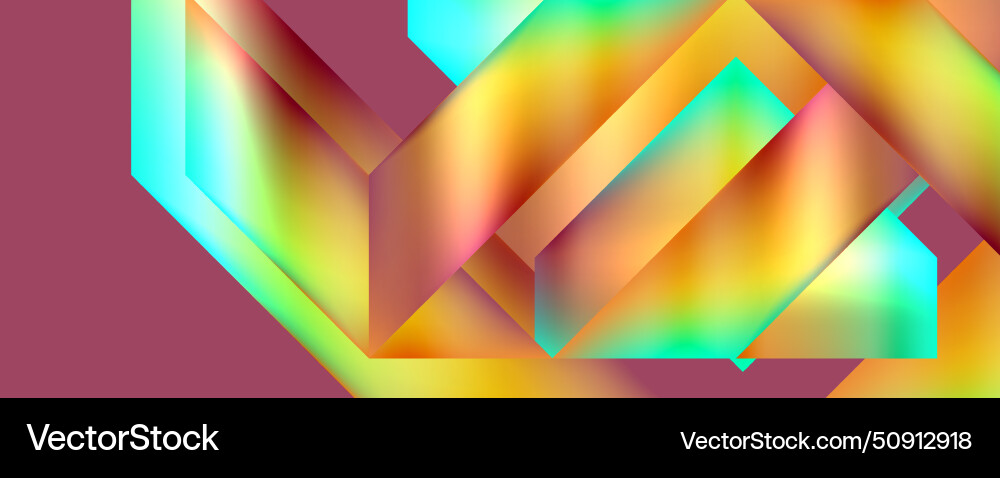 Neon color abstract geometric shapes background Vector Image