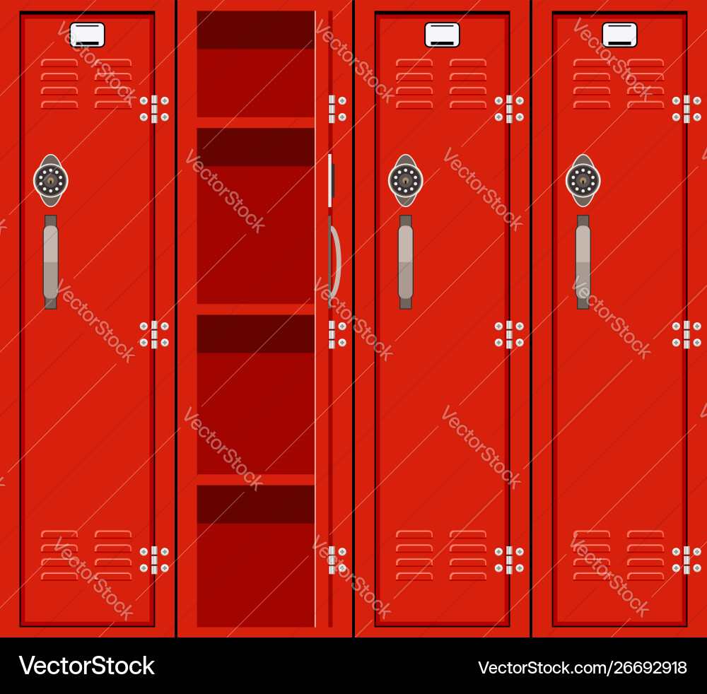 Red school lockers Royalty Free Vector Image - VectorStock