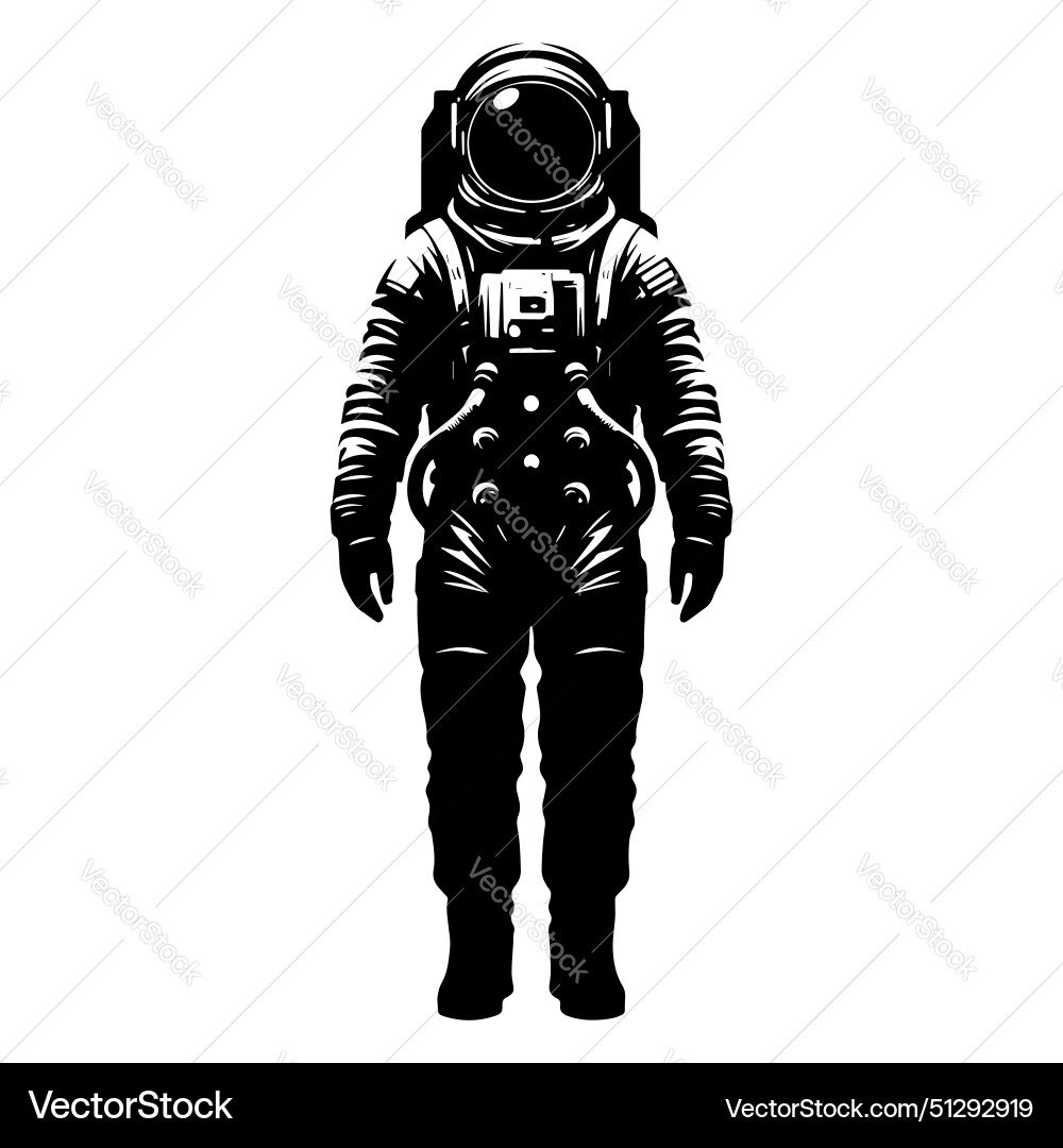 Astronaut spacesuit silhouette Royalty Free Vector Image
