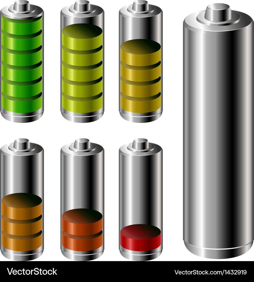Battery charge level set Royalty Free Vector Image
