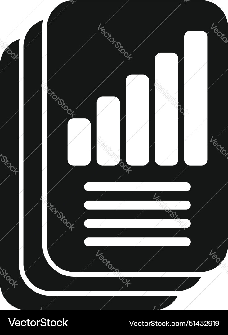 Business report icon with bar graph Royalty Free Vector