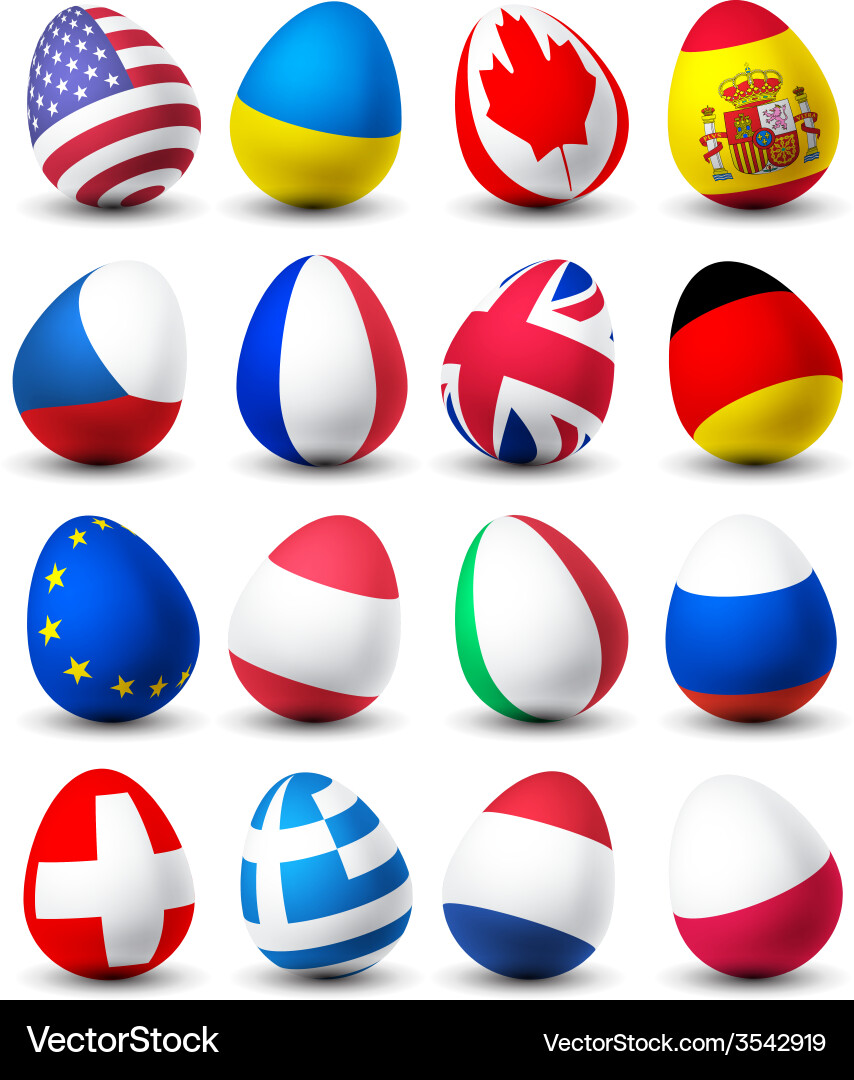 Egg flags Royalty Free Vector Image - VectorStock