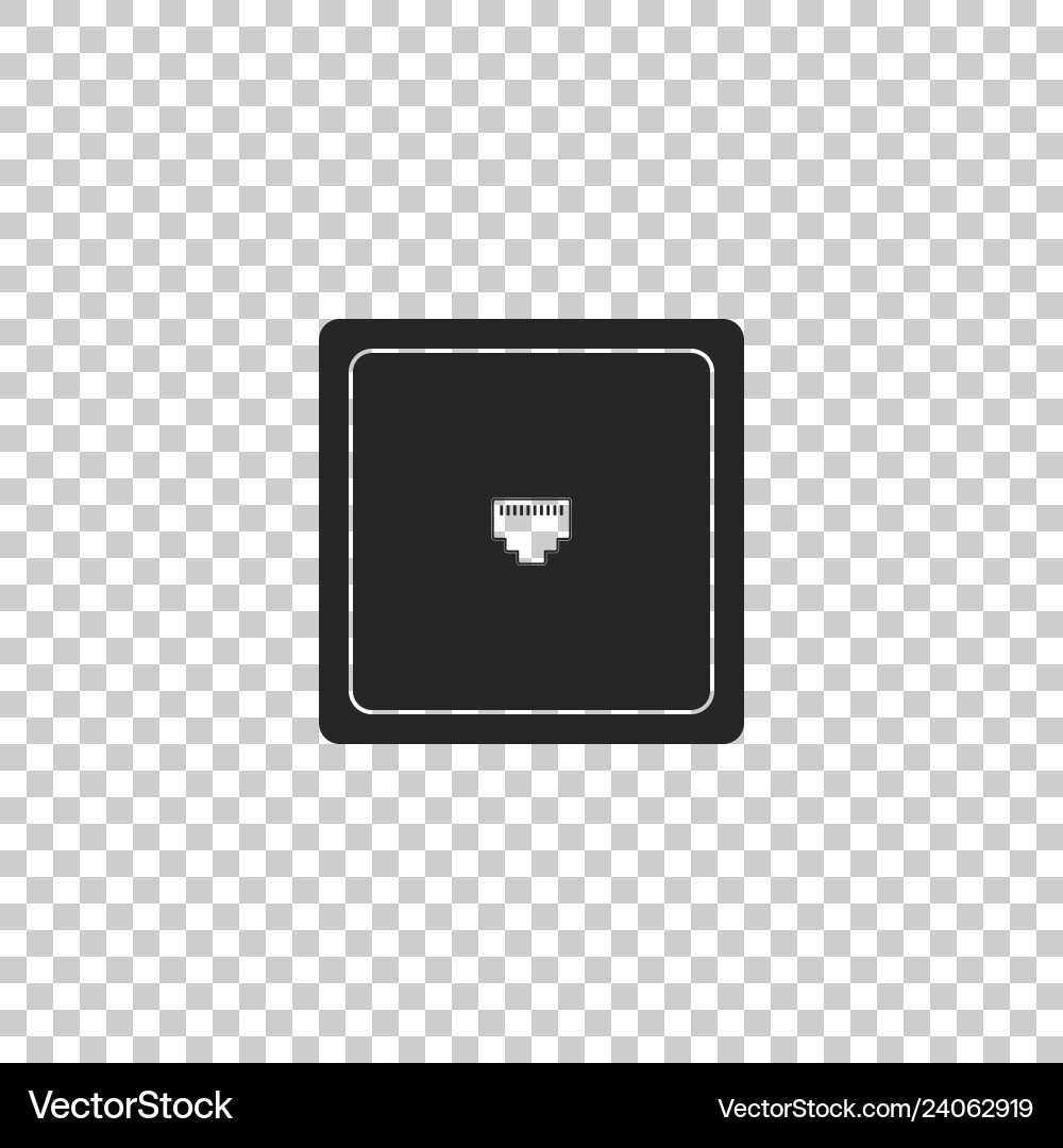 Ethernet socket sign network port - cable Vector Image