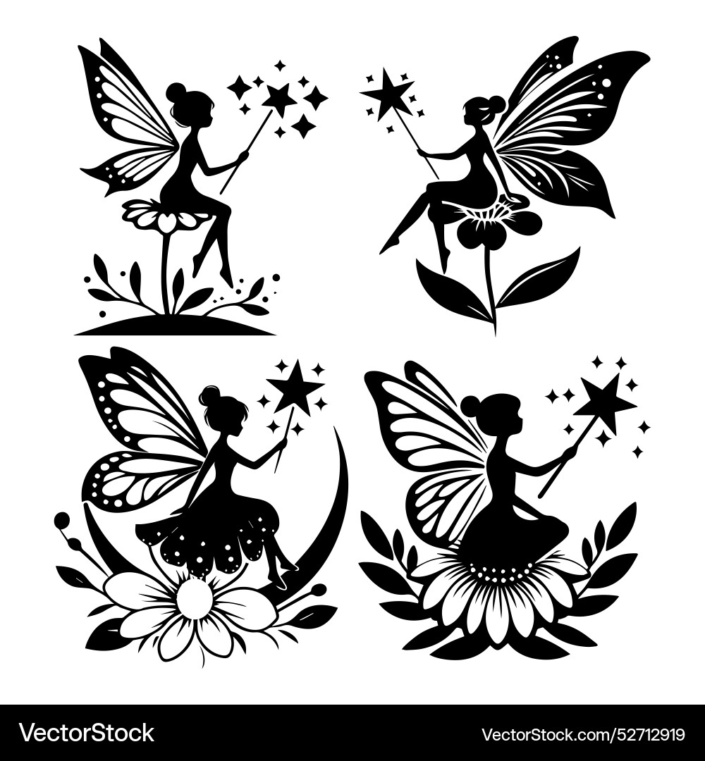 Fairy Elements Set Royalty Free Vector Image - VectorStock