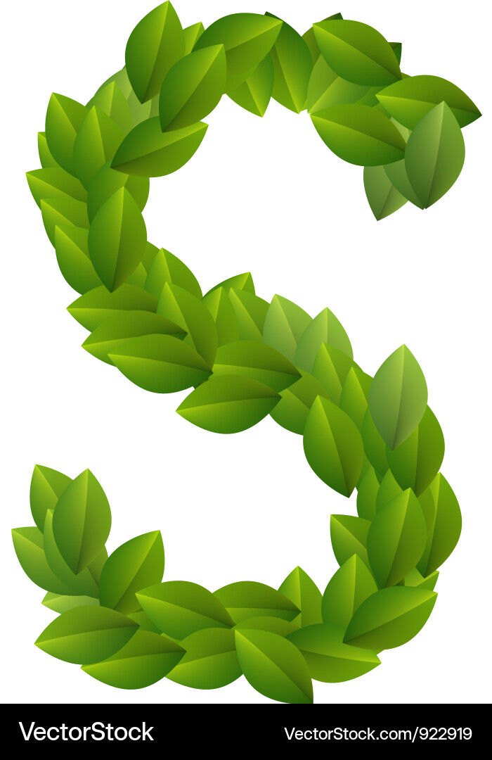 Green Leaf 'S' Shape Royalty Free Vector Image