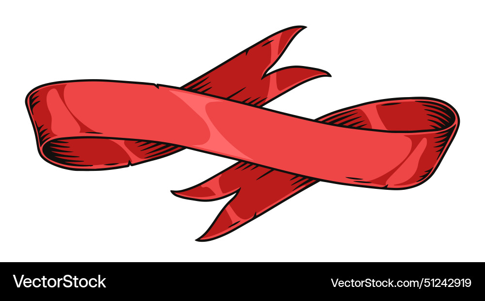 Heraldic ribbon vintage sticker red Royalty Free Vector