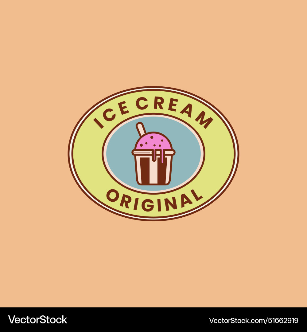 Ice cream label logo design Royalty Free Vector Image