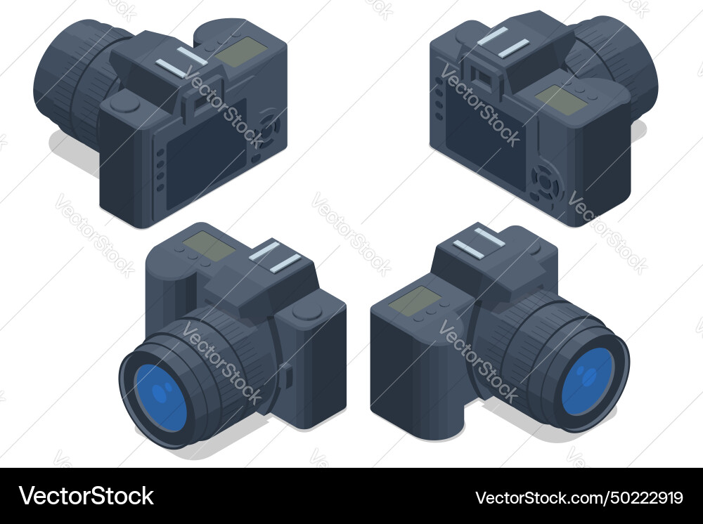 Isometric professional dslr photo camera digital Vector Image