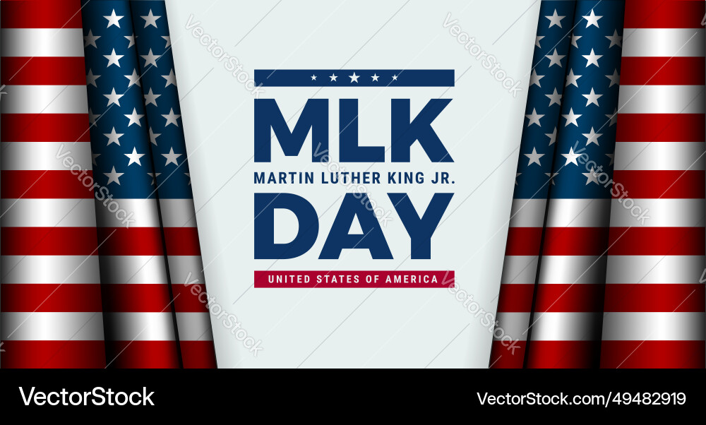 Mlk day greeting card design - lettering Vector Image