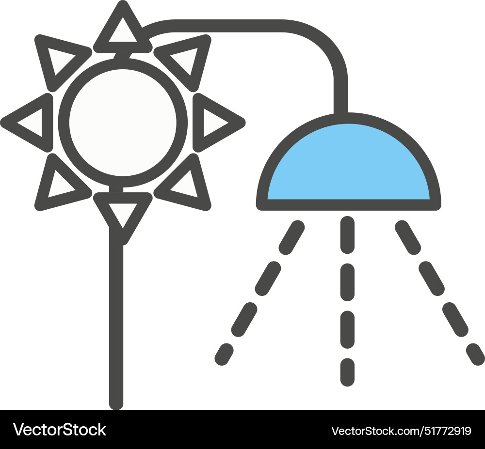 Outdoor shower in camp icon Royalty Free Vector Image