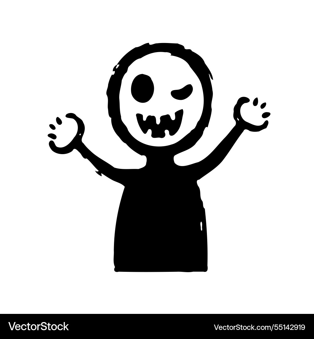 Spooky hand drawn character on white background Vector Image