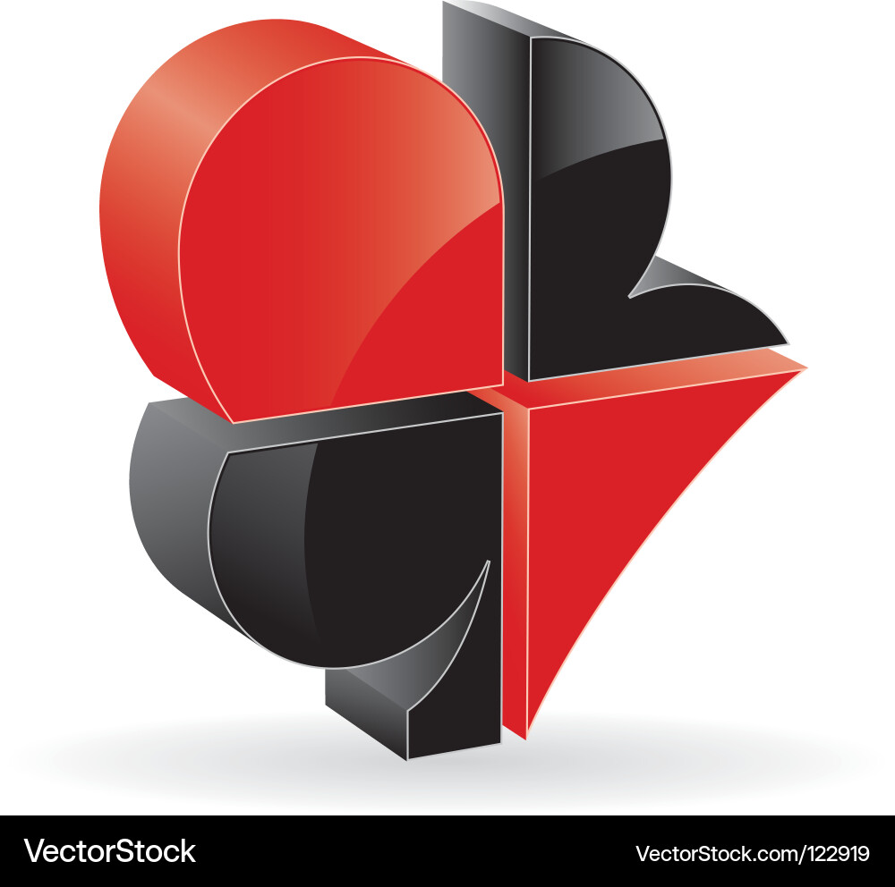 Three Dimensional Card Suits Royalty Free Vector Image
