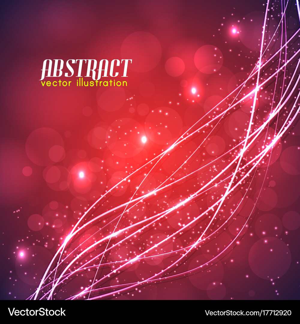 Abstract red background with curved lines Vector Image