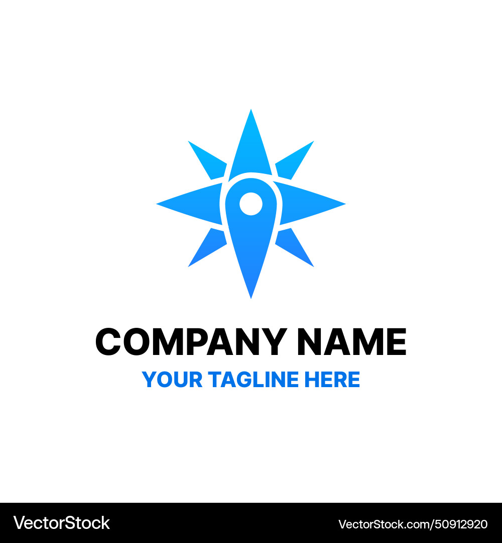 Compass tour guide location logo Royalty Free Vector Image