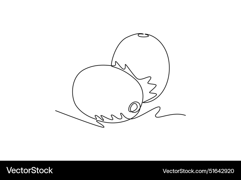 Continuous one line drawing of two whole healthy Vector Image