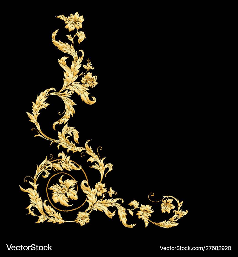 Elements in baroque rococo victorian Royalty Free Vector