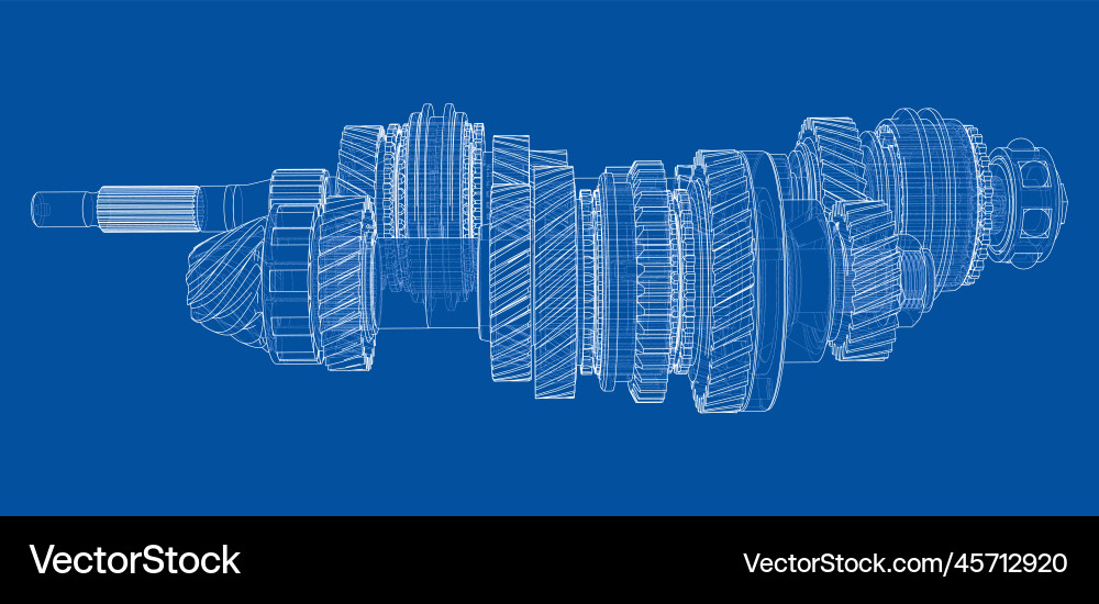 Gearbox sketch Royalty Free Vector Image - VectorStock