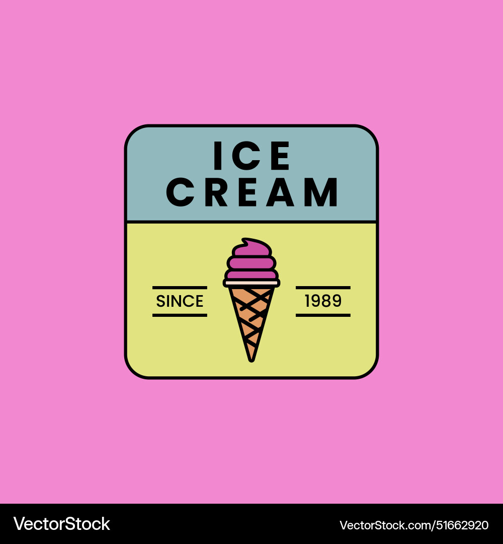 Ice cream label ice cream logo design Royalty Free Vector