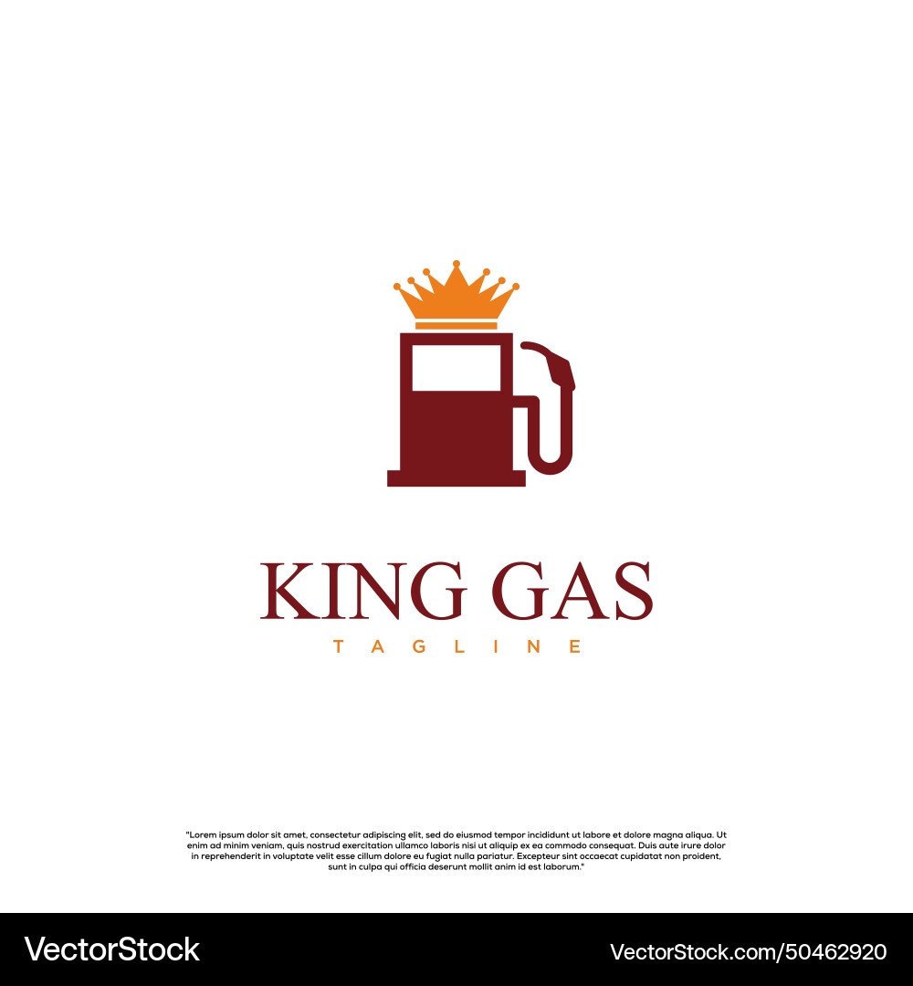 King gas logo design icon on isolated background Vector Image