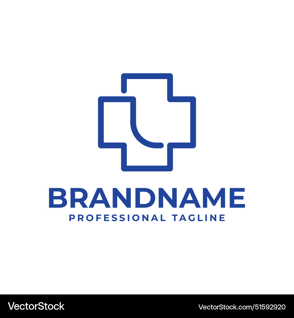 Letter l medical cross lowercase logo suitable Vector Image
