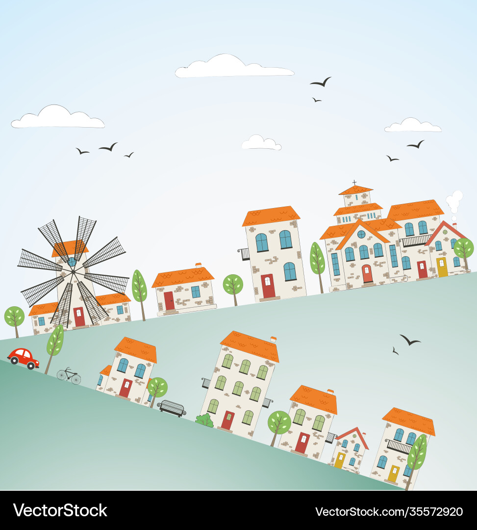 Old city theme background Royalty Free Vector Image