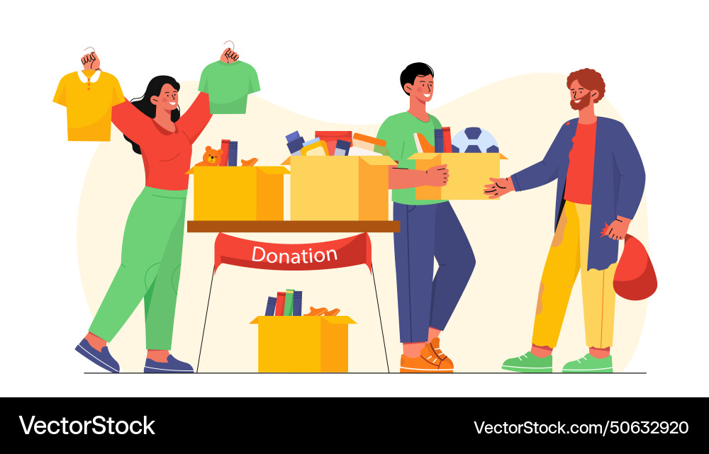 People with donation concept Royalty Free Vector Image
