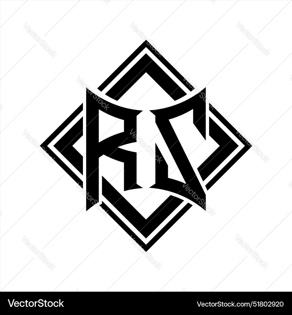Rz letter logo with abstract shield shape Vector Image