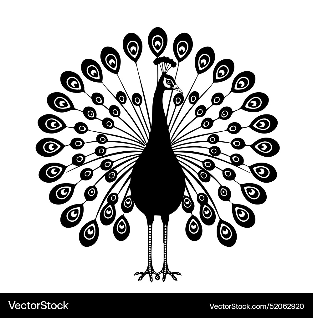 Sketch of peacock hand drawn Royalty Free Vector Image