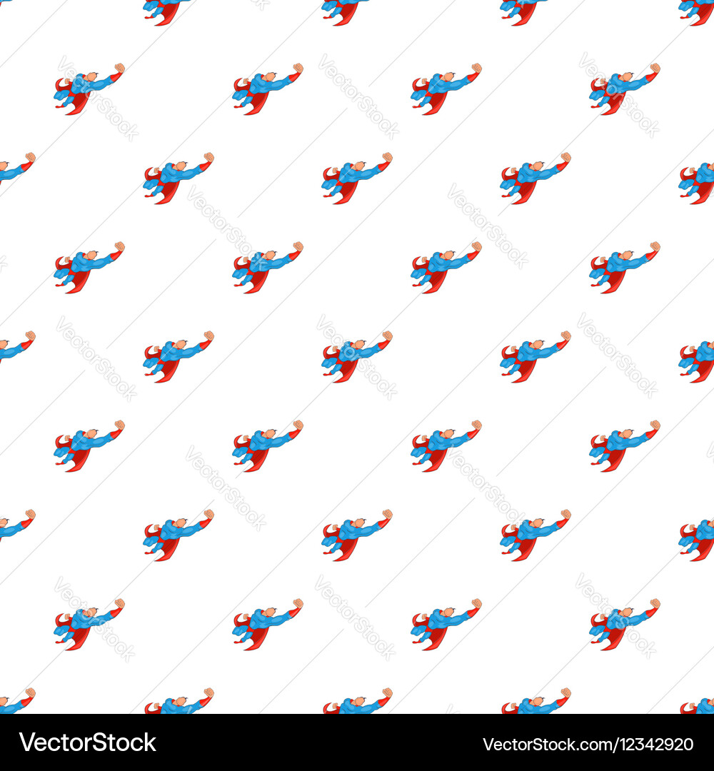 Superhero flying to fight pattern cartoon style Vector Image