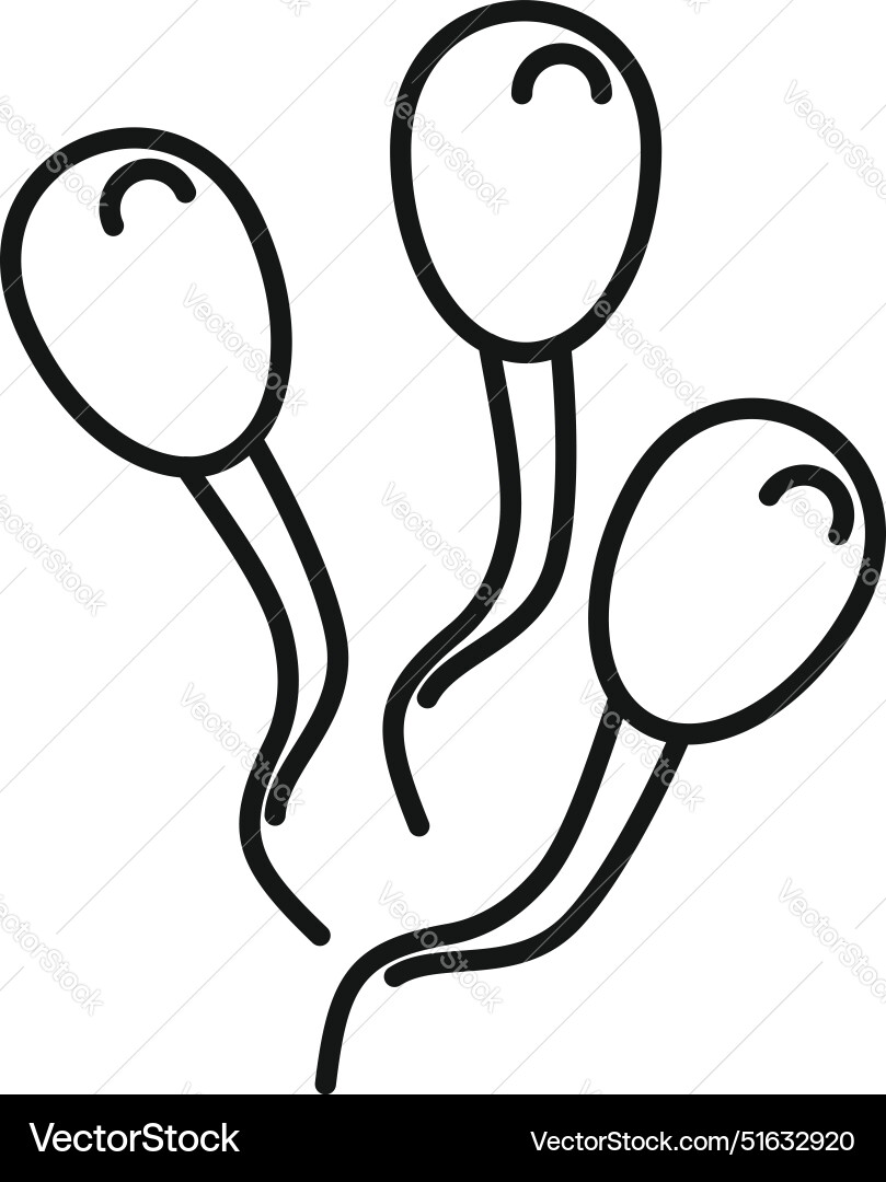 Three sperm cells fertilization process icon Vector Image