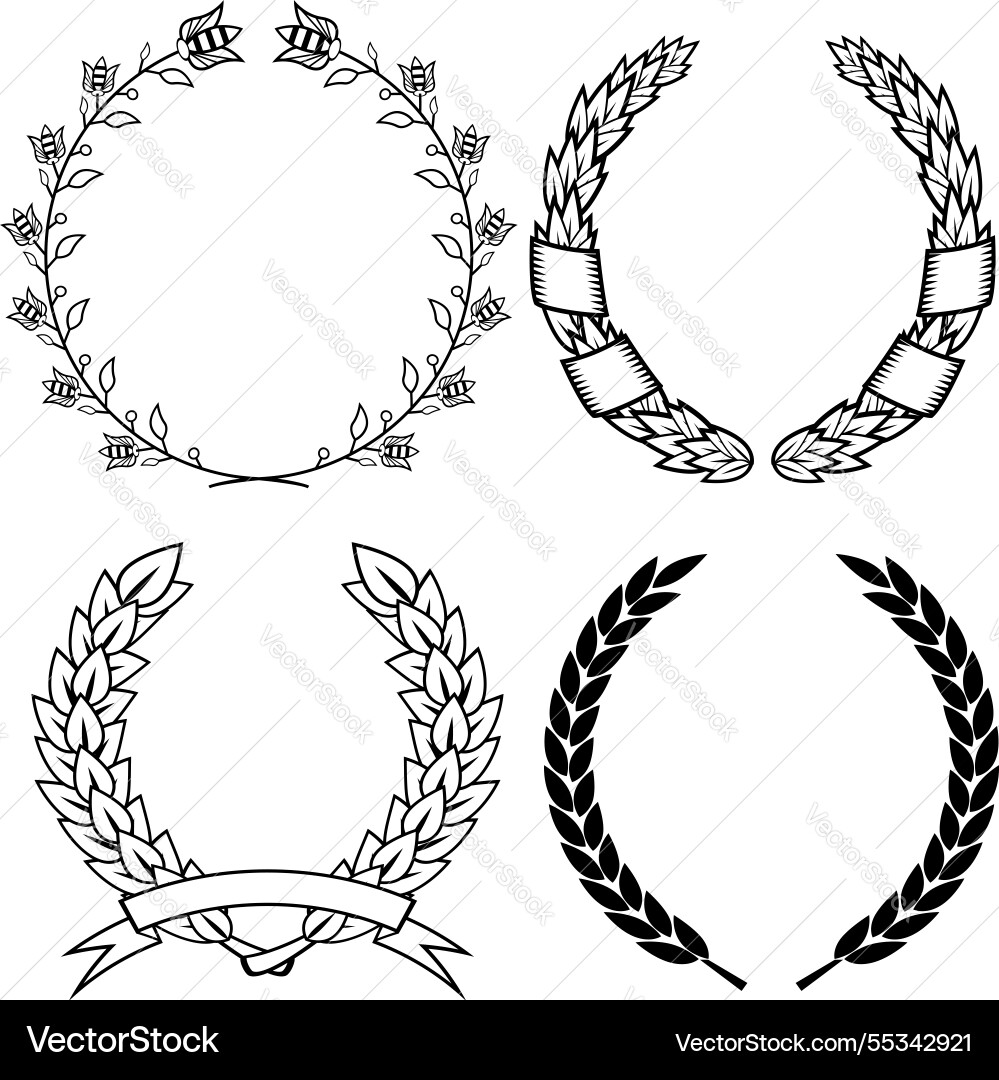 A set of four wreaths Royalty Free Vector Image