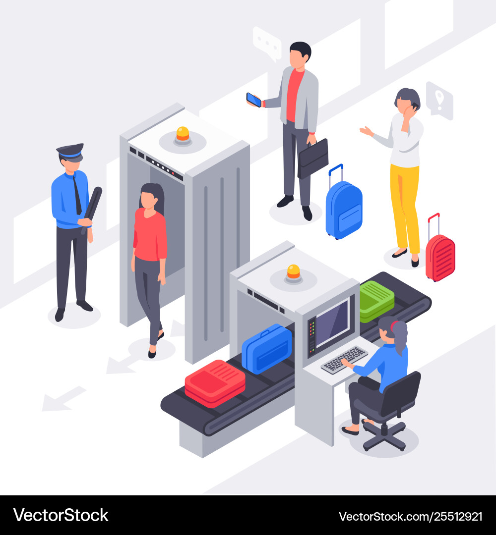 Airport Security Checkpoint Royalty Free Vector Image