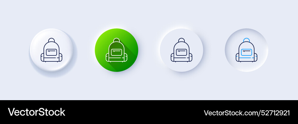 Backpack line icon travel baggage bag sign Vector Image