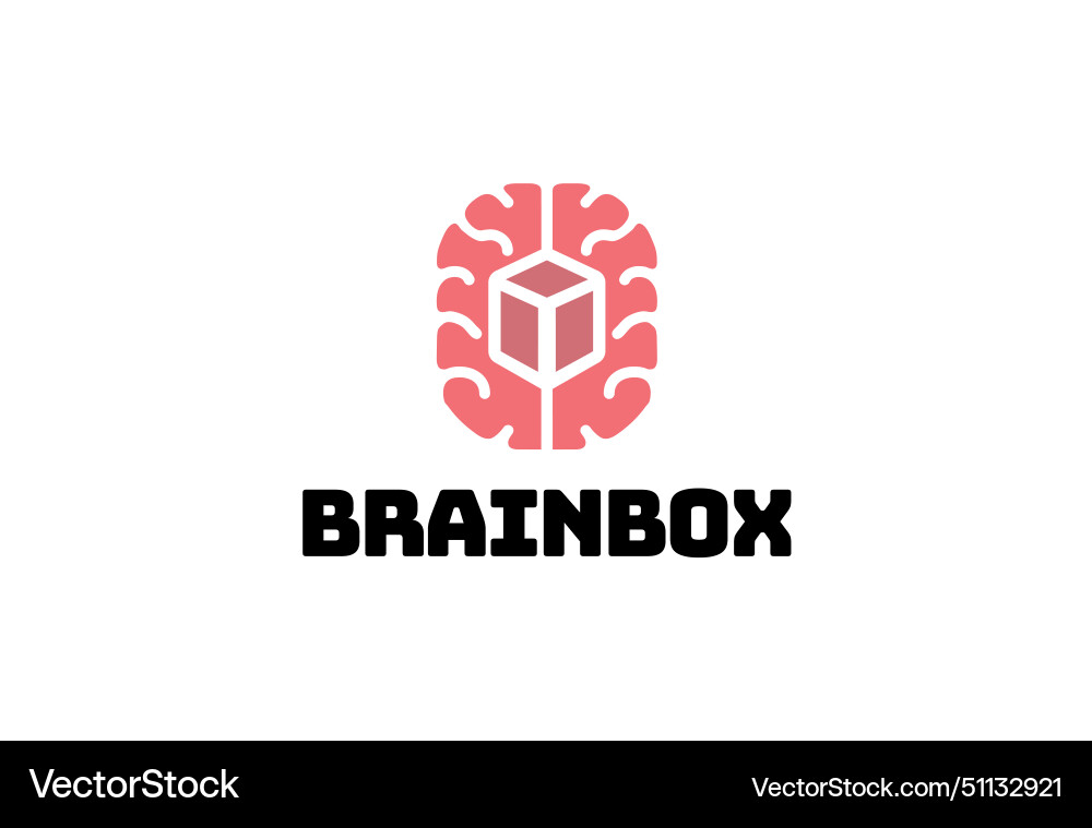 Creative box brain logo design symbol Royalty Free Vector