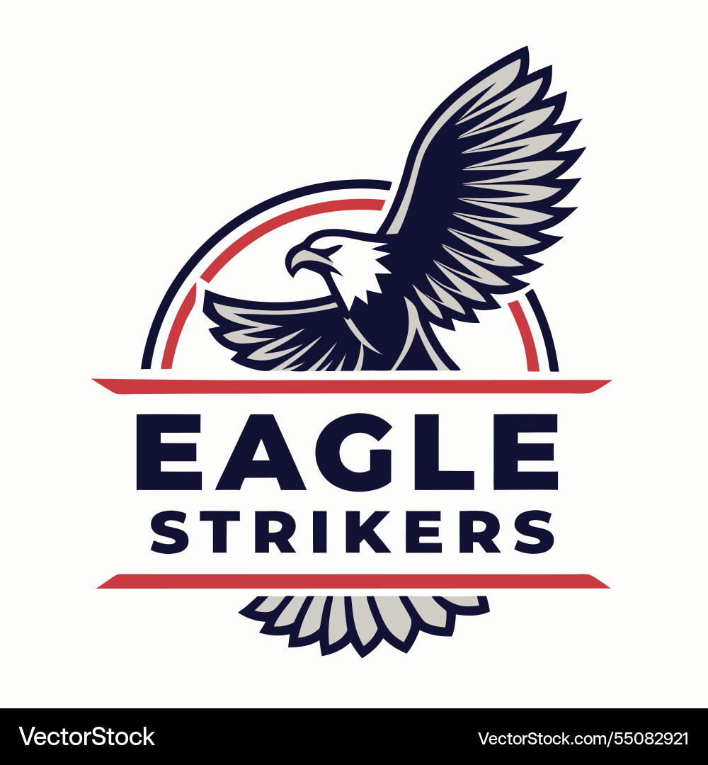 Eagle strikers sports team logo design Royalty Free Vector