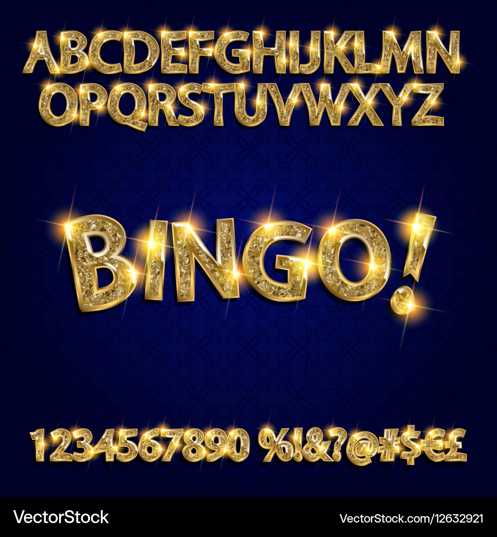 Golden Bingo Lights Royalty Free Vector Image - VectorStock