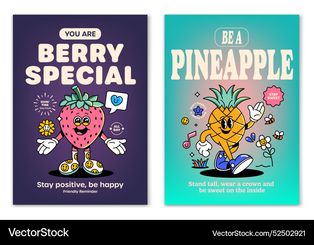 Groovy poster design 6 Royalty Free Vector Image