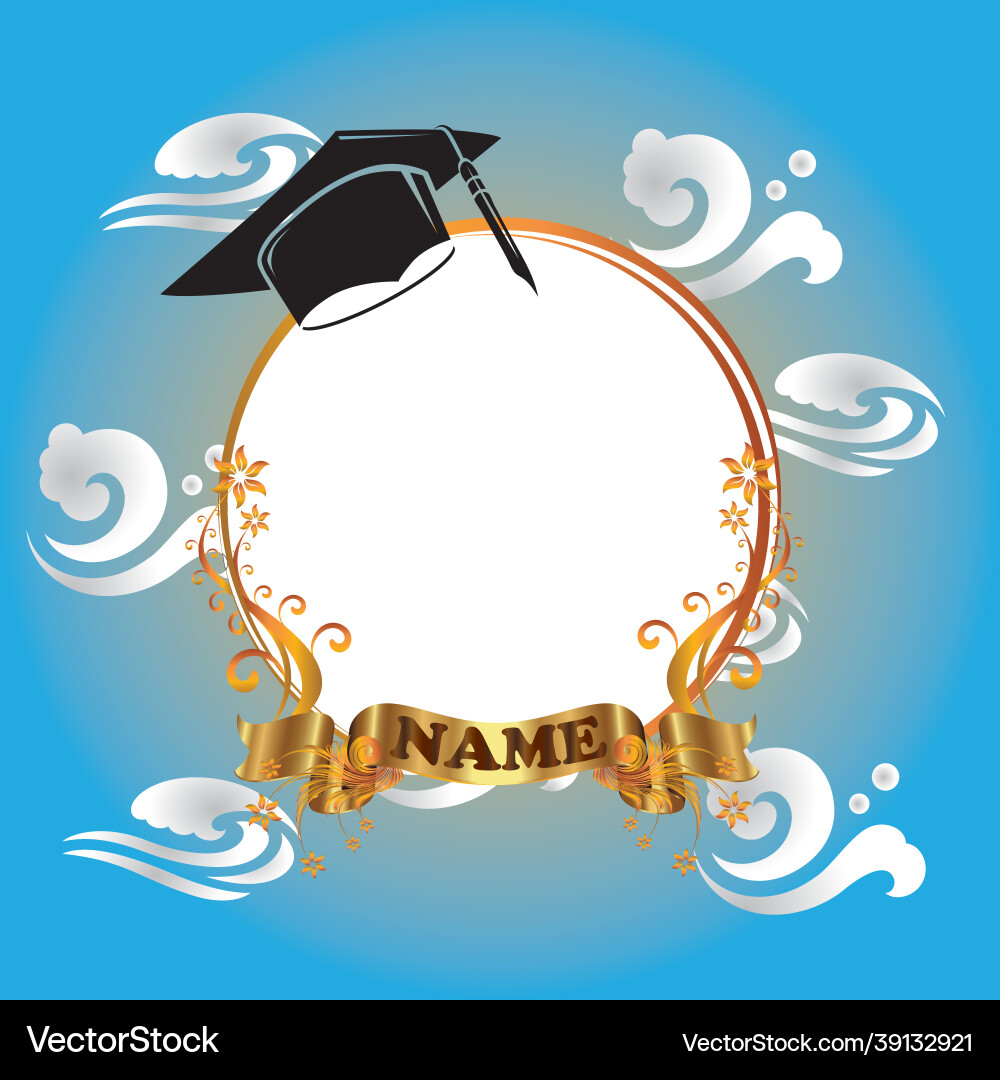 Happy graduation twibbon Royalty Free Vector Image