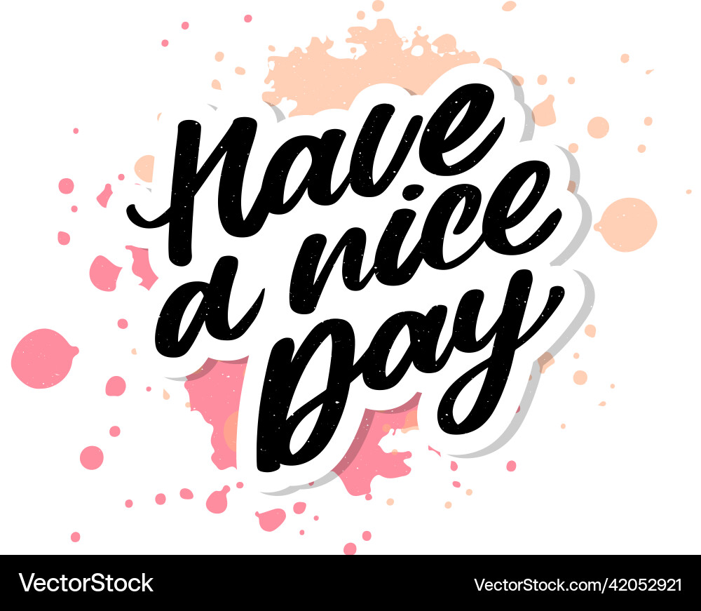 Have a nice day hand drawn lettering isolated Vector Image